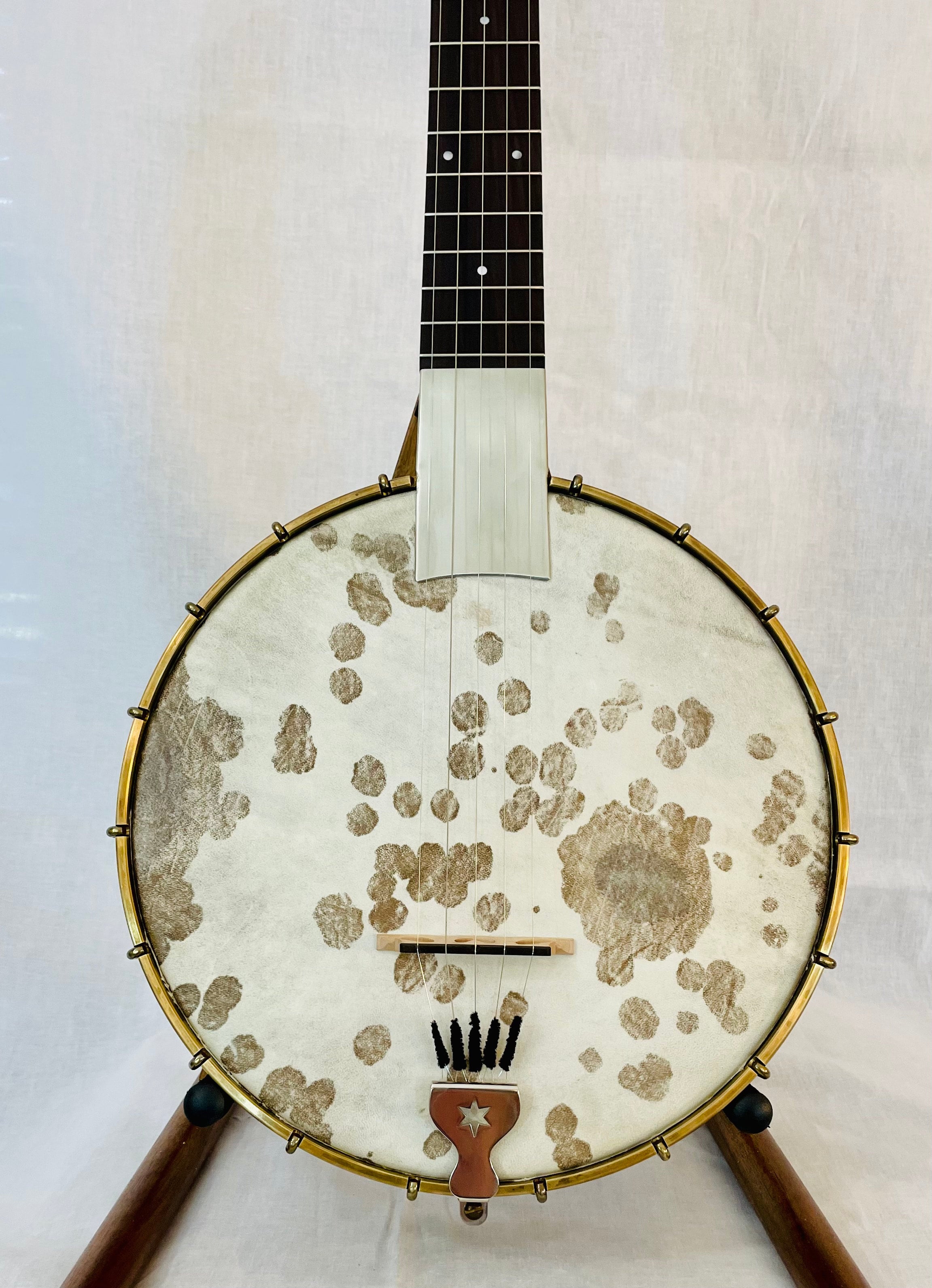 Figured Walnut Dobson Double Spunover Banjo | K. VanMeter Banjos